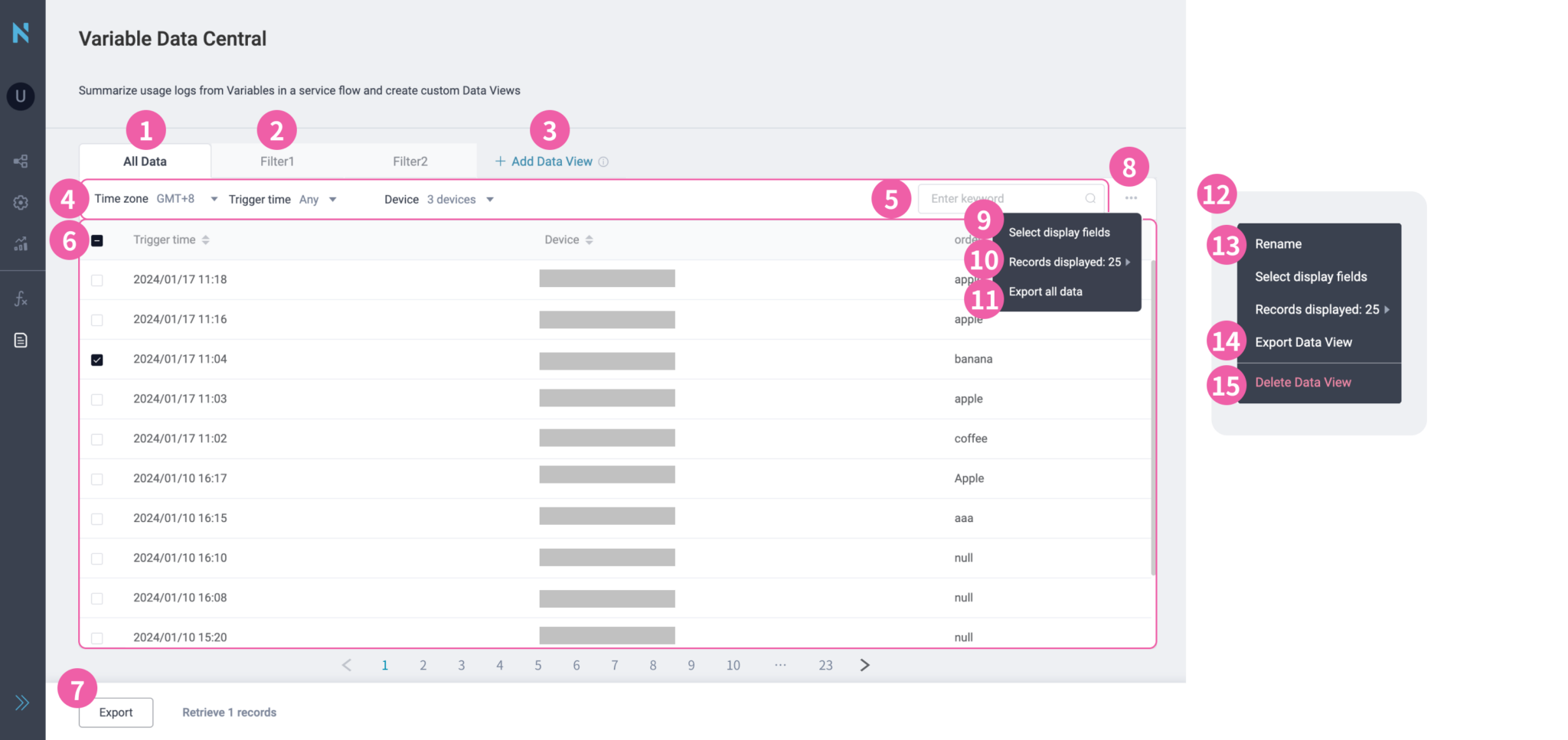 Variables – NUWA Support
